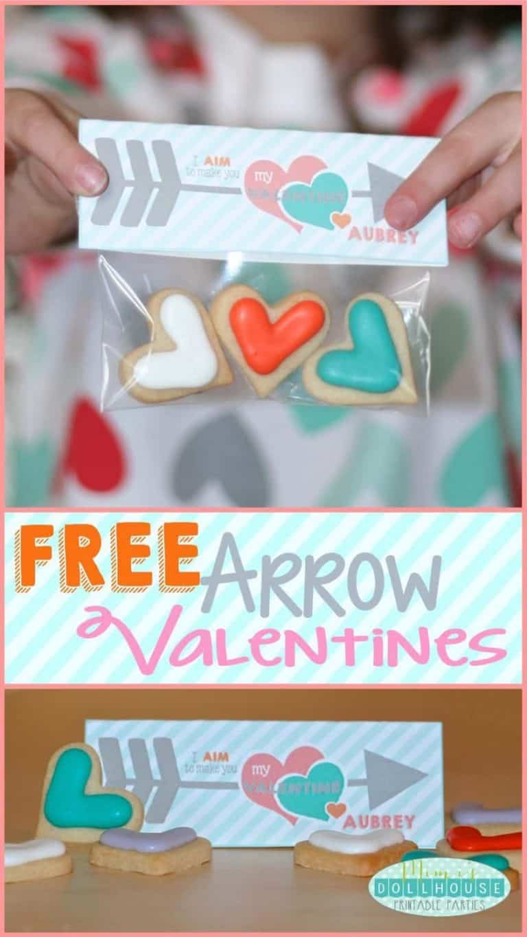 Arrow Themed FREE Printable Valentines for Kids - Mimi's Dollhouse