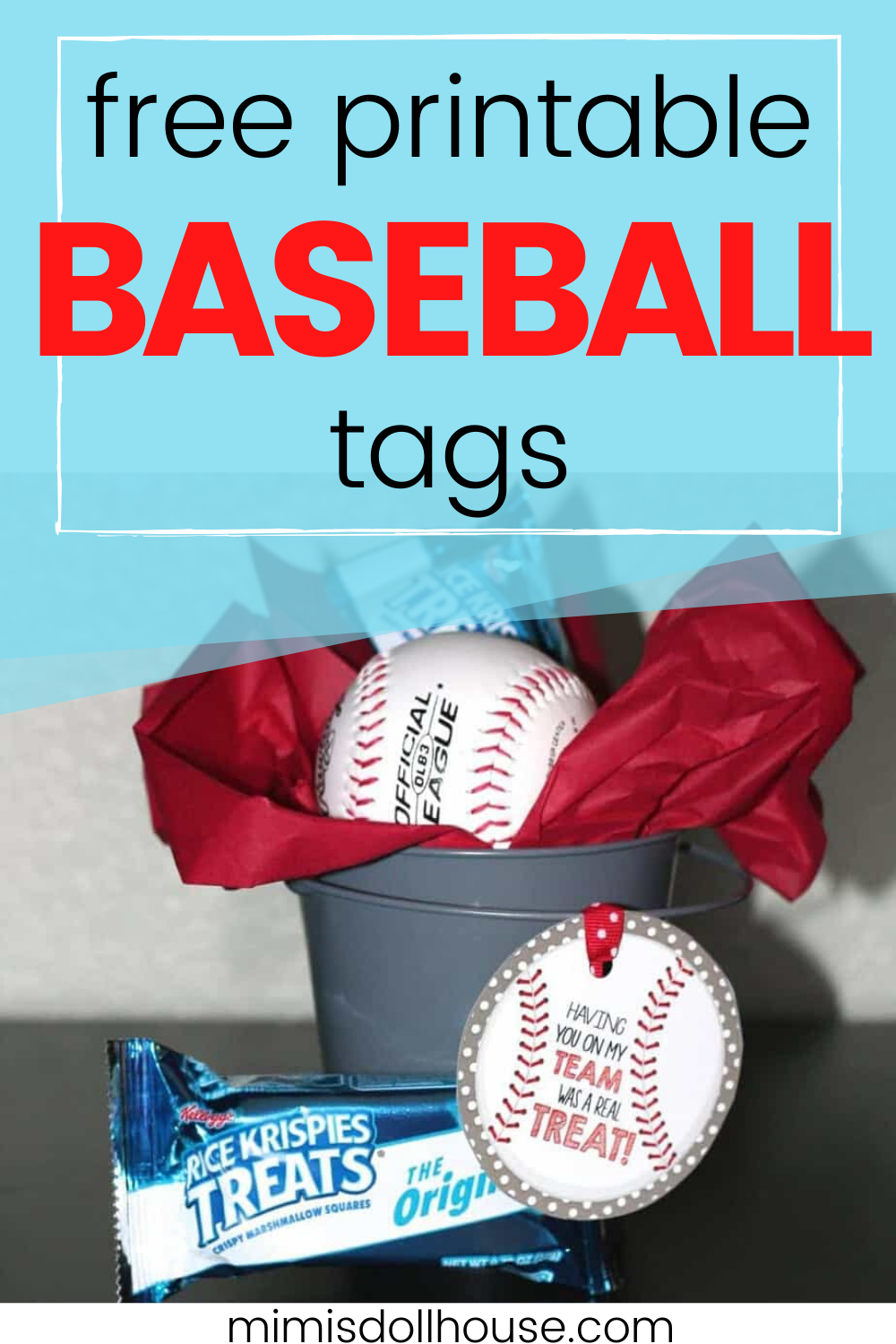 Free Baseball Tags + Rice Krispies Treats® - Mimi's Dollhouse