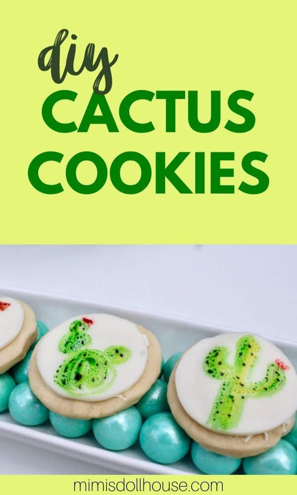DIY Watercolor Cactus Cookies - Mimi's Dollhouse