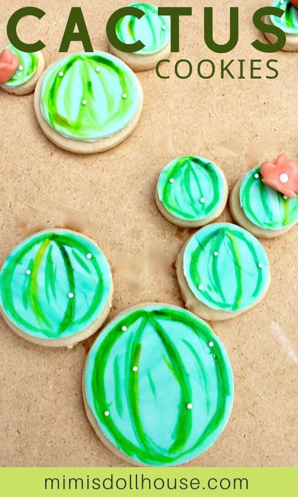 DIY Watercolor Cactus Cookies - Mimi's Dollhouse