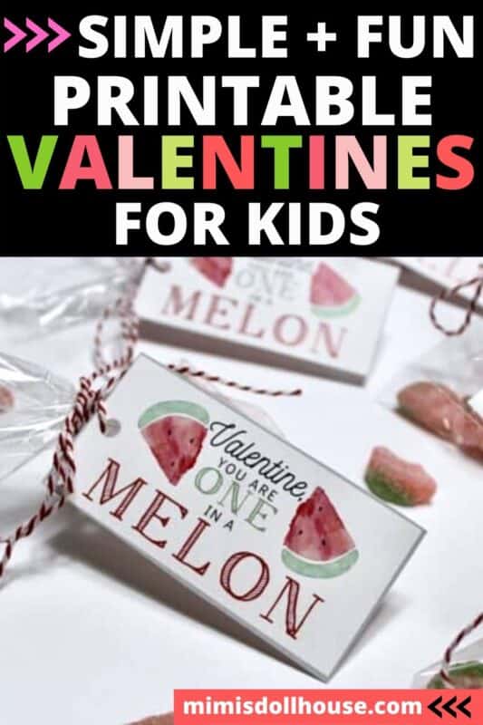 Free Printable Watermelon Valentines - Mimi's Dollhouse