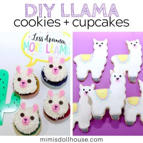 DIY Llama Cookies + Llama Cupcakes Recipe - Mimi's Dollhouse