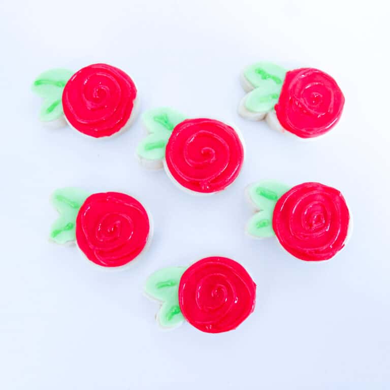 Simple Rose Cookies You Can Bake - Mimi's Dollhouse