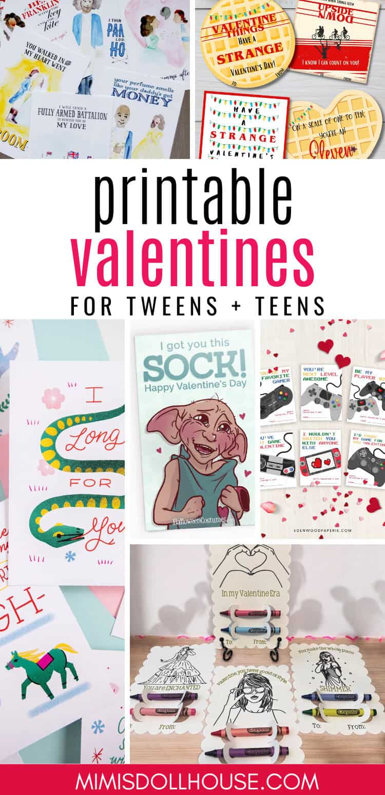 Printable Valentines for Tweens + Teens - Mimi's Dollhouse